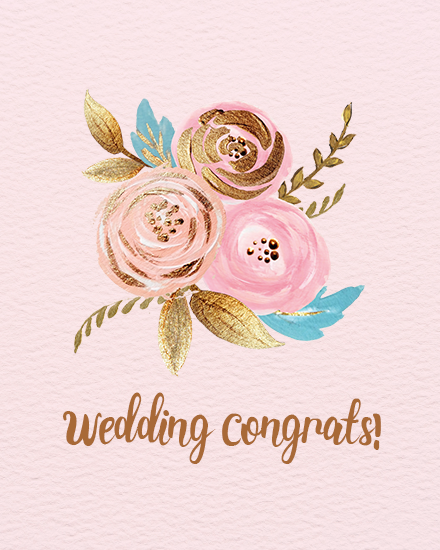Floral Congrats | Free Wedding Group Card | Free Wedding Ecards & Greetings